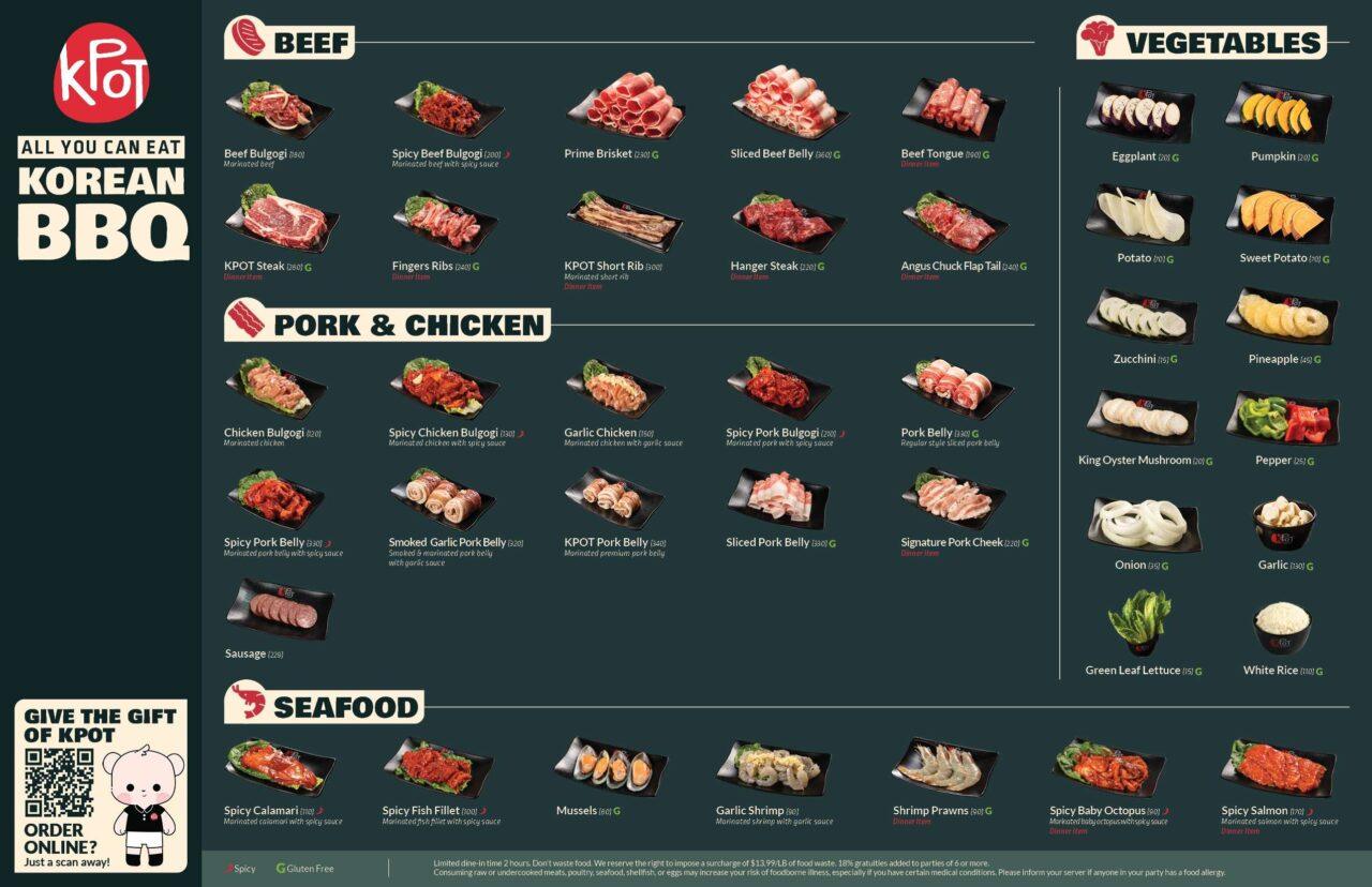 Korean BBQ and Hot Pot Menu - KPOT
